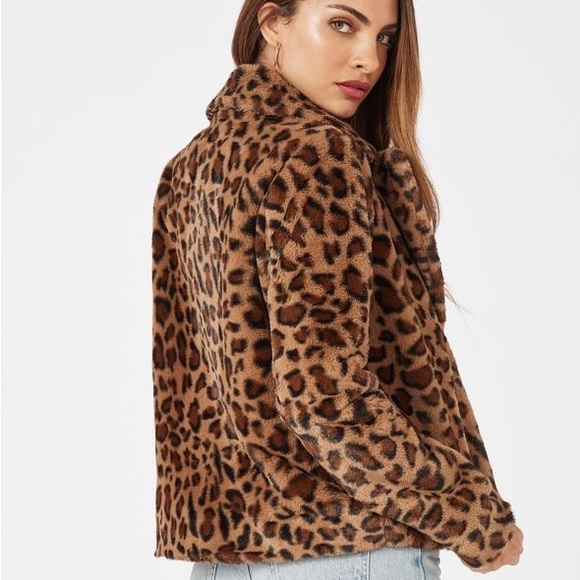 JustFab | Jackets & Coats | Cheetah Print Faux Fur Jacket | Poshmark